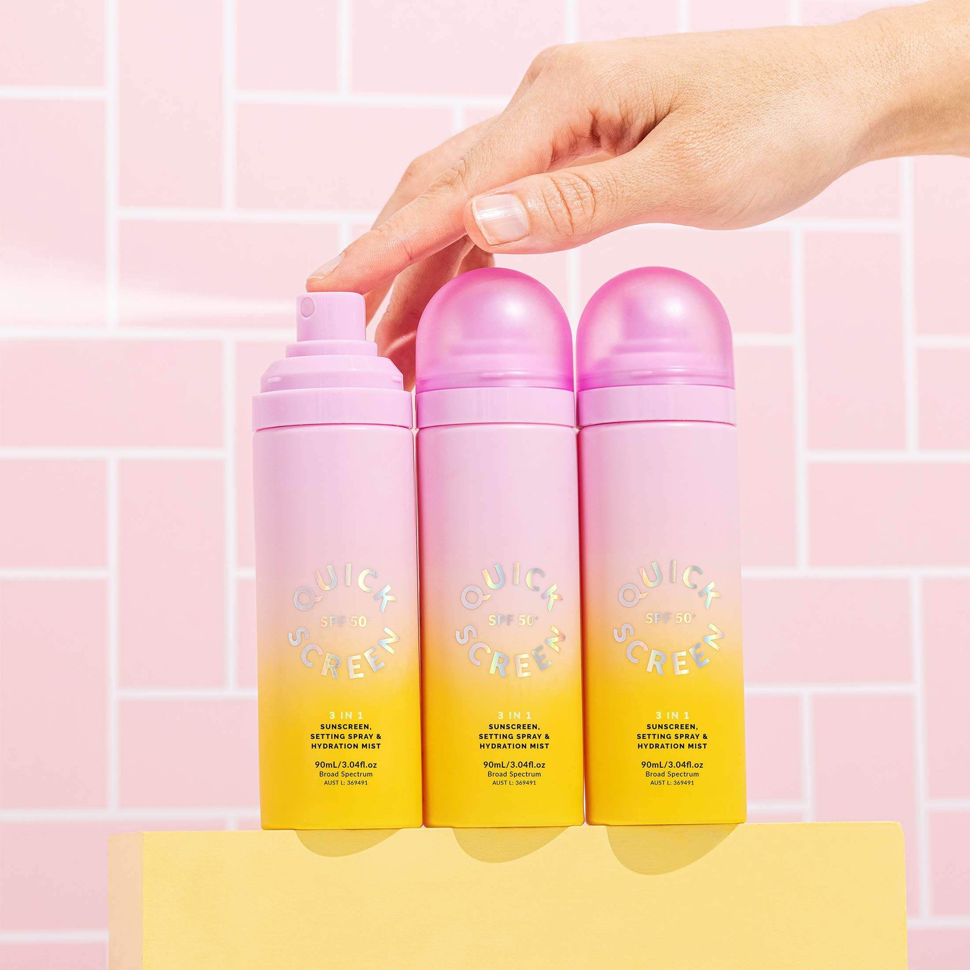 SPF50+ 3 in 1 Sunscreen, Setting Spray & Hydration Mist – Quick Flick US