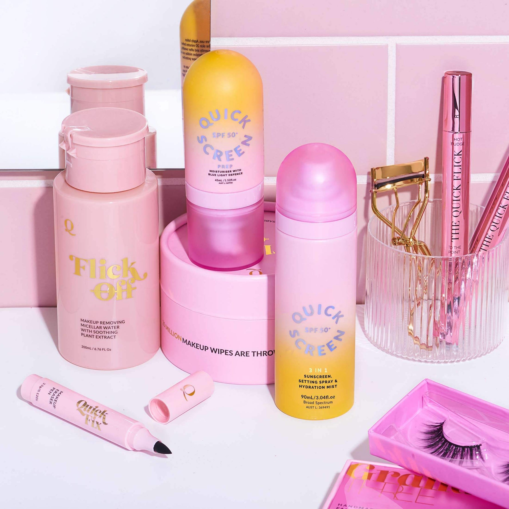SPF50+ 3 in 1 Sunscreen, Setting Spray & Hydration Mist – Quick Flick US